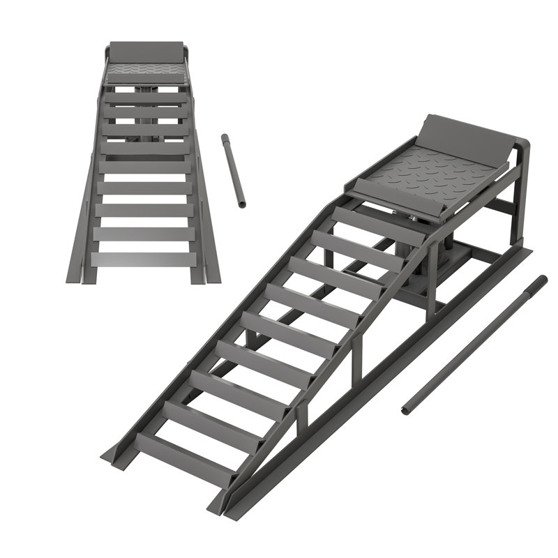nutroeno 2 Pack Hydraulic Car Ramps 5T 11000lbs Low Profile Car Lift ...