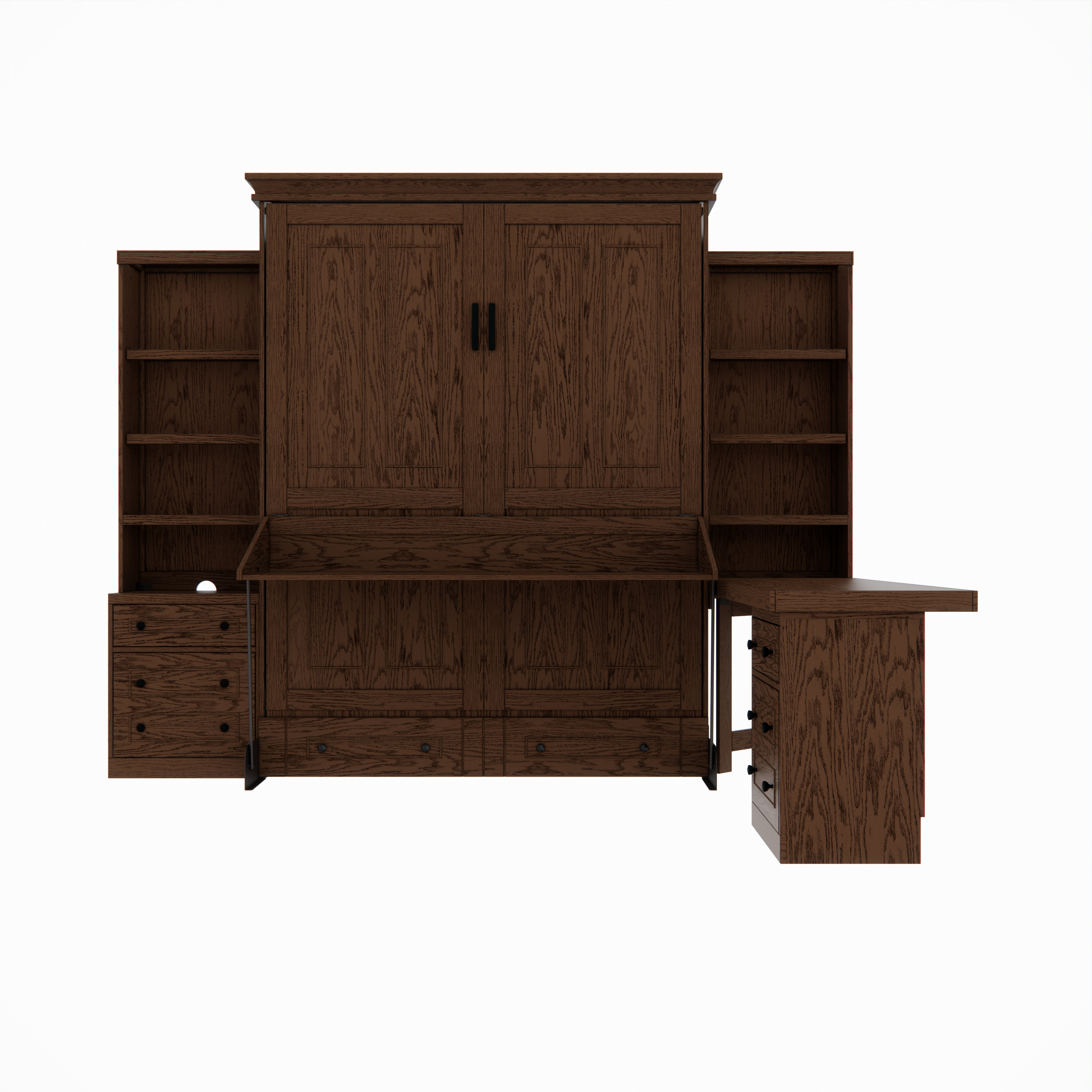 Rosalind Wheeler Henderson Queen Office Murphy Desk Bed - 2 Piers ...
