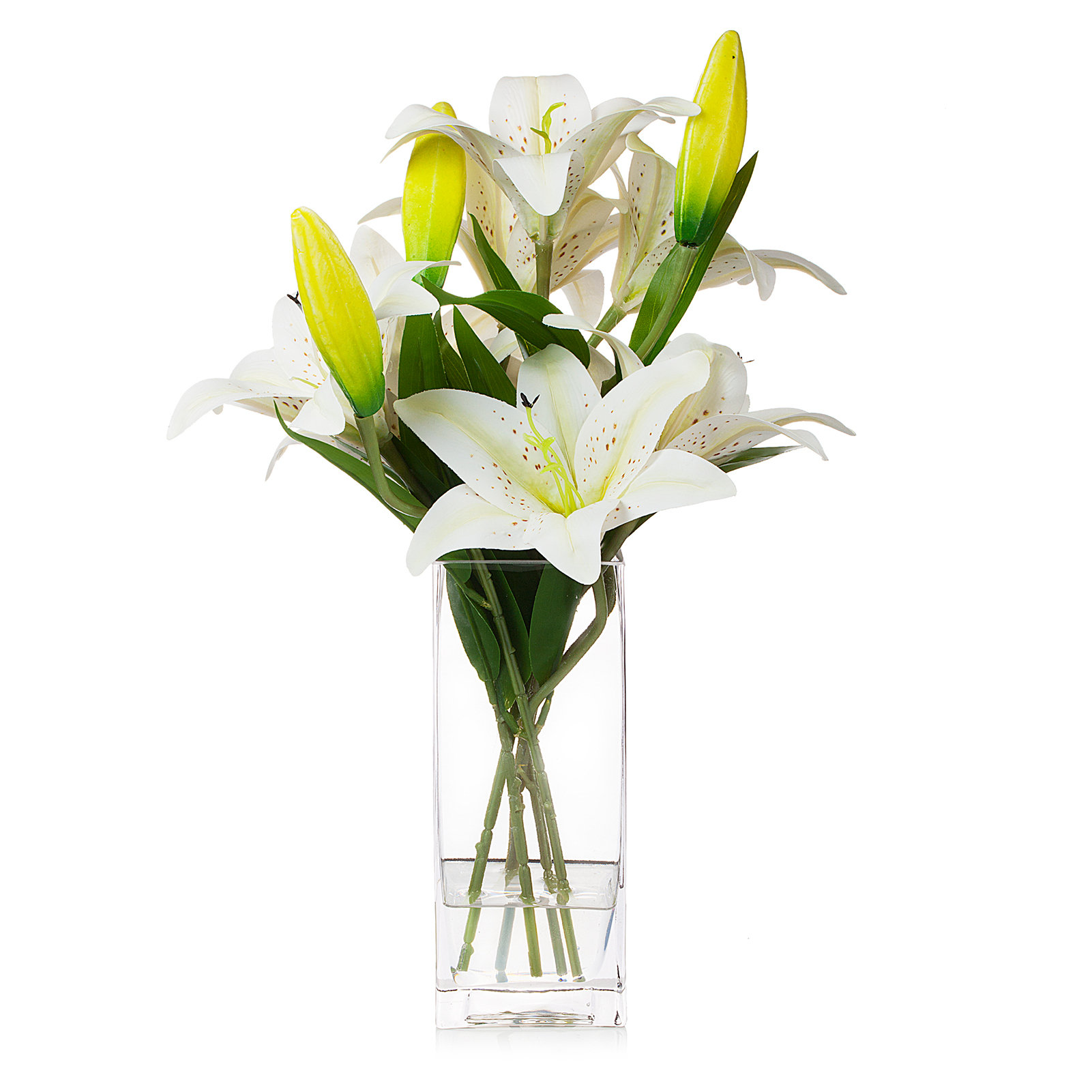Primrue Artificial Real Touch Tiger Lilies in Vase | Wayfair