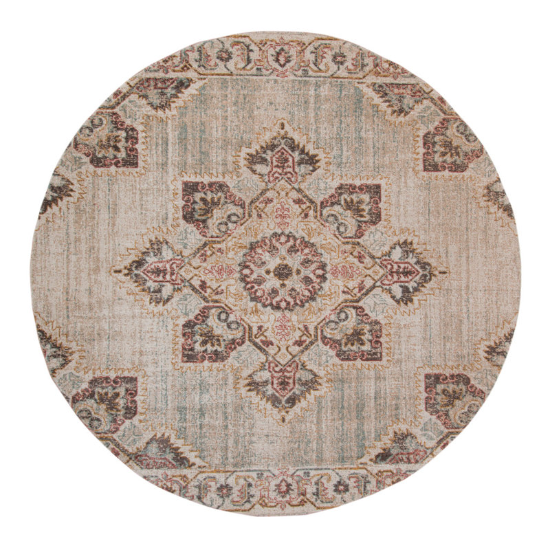 HomeRoots 6' Beige And Rust Medallion Round Rug | Wayfair