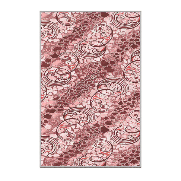 Bless international Tapis rose / rouille en polyester tissé à la ...