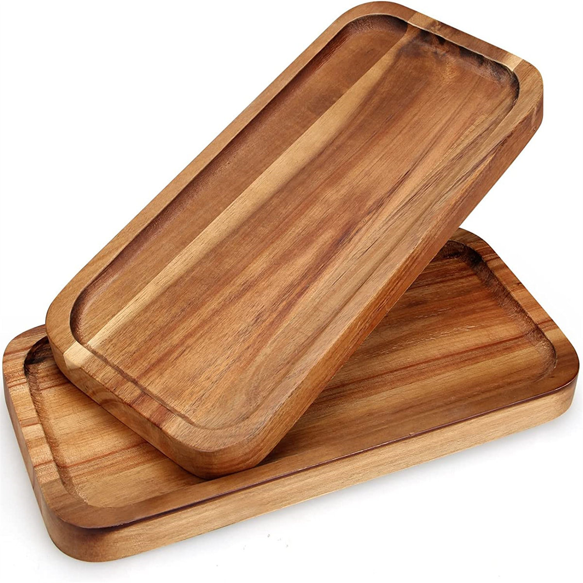 Millwood Pines 2 Pcs Rectangular Wooden Platters For Food Dishe Party ...