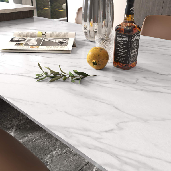 Ivy Bronx White Marble Contact Paper - Premium Vinyl Peel And Stick ...