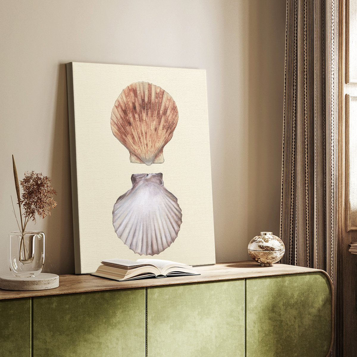 Rosecliff Heights Bivalve Shells III -Gallery Wrapped Cavas | Wayfair