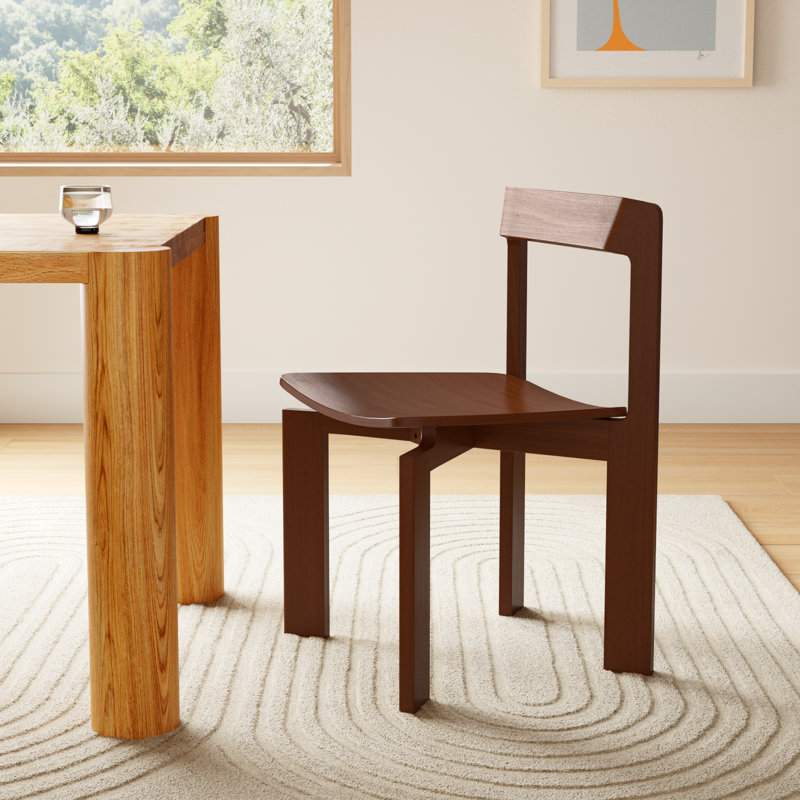 AllModern Leola Solid Wood Low Back Side Chair in Brown & Reviews | Wayfair
