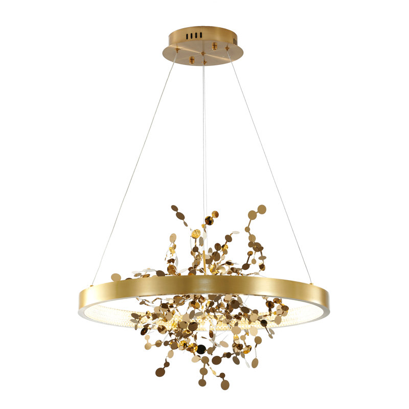 Mercer41 Harleyann Gold LED Chandelier With Confetti Interior | Wayfair