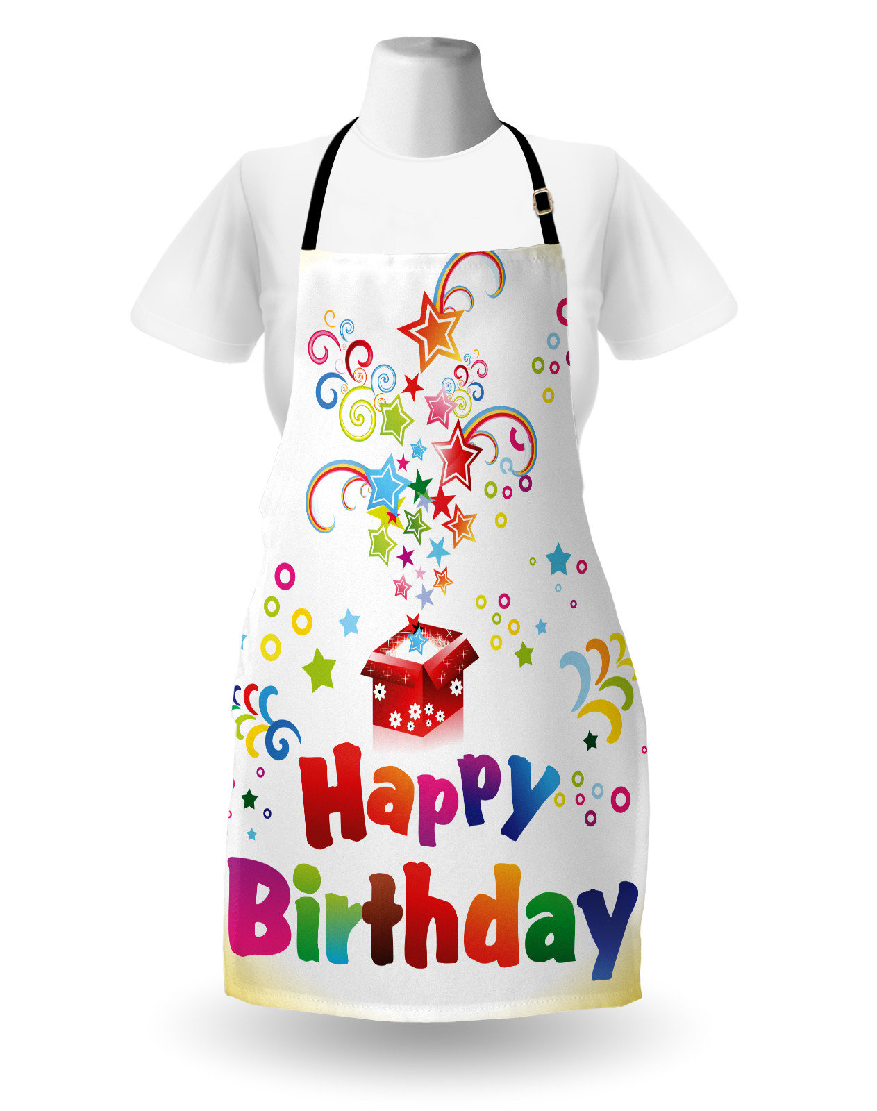 The Party Aisle™ Birthday Apron Unisex, Gift Box Colorful Stars, Adult ...