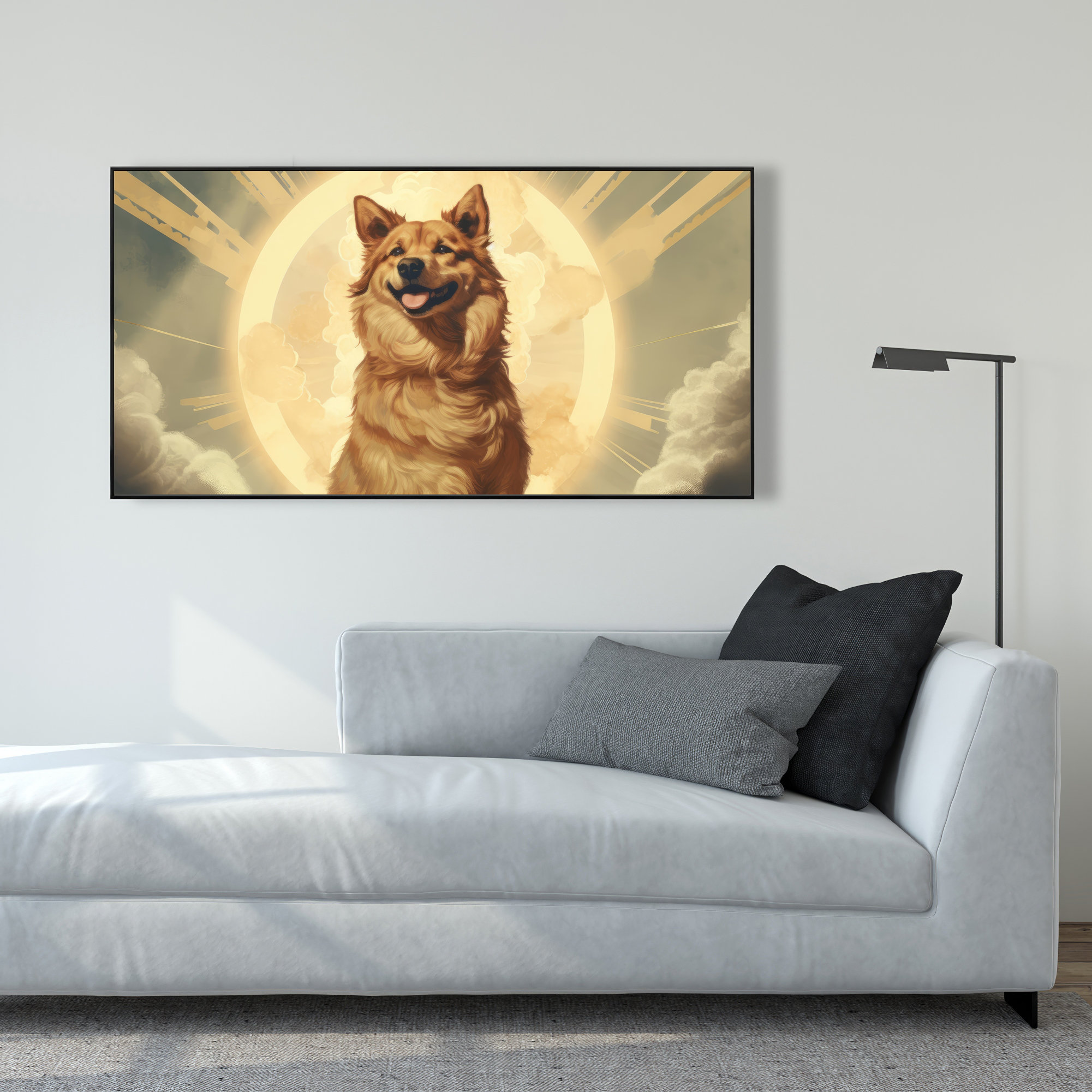 Lark Manor™ Man's best angel - 24"x48" Framed canvas | Wayfair