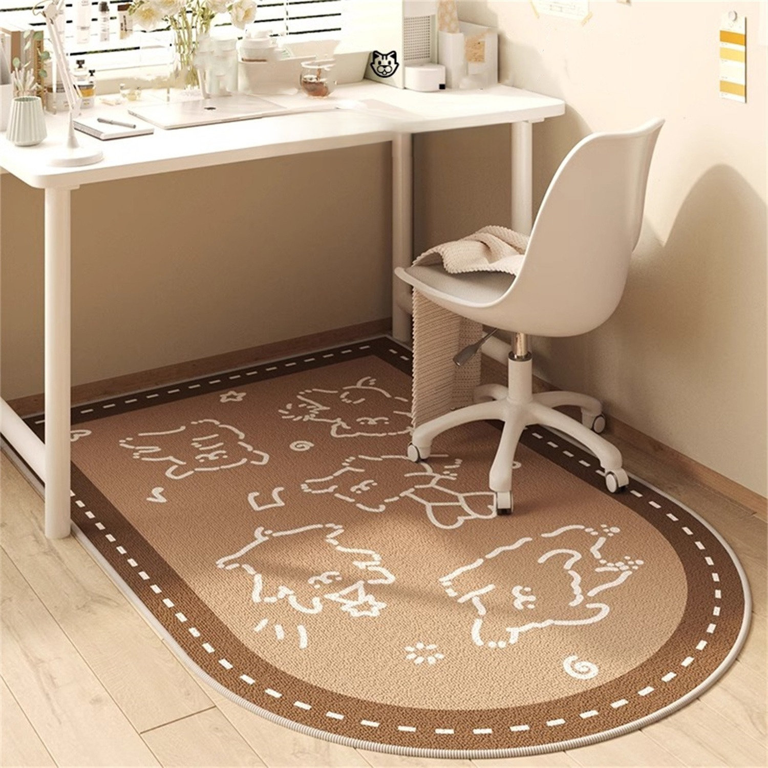 JINXI Study Room Carpet - Desk Chair Mat, High-End Bedroom Wood Floor ...