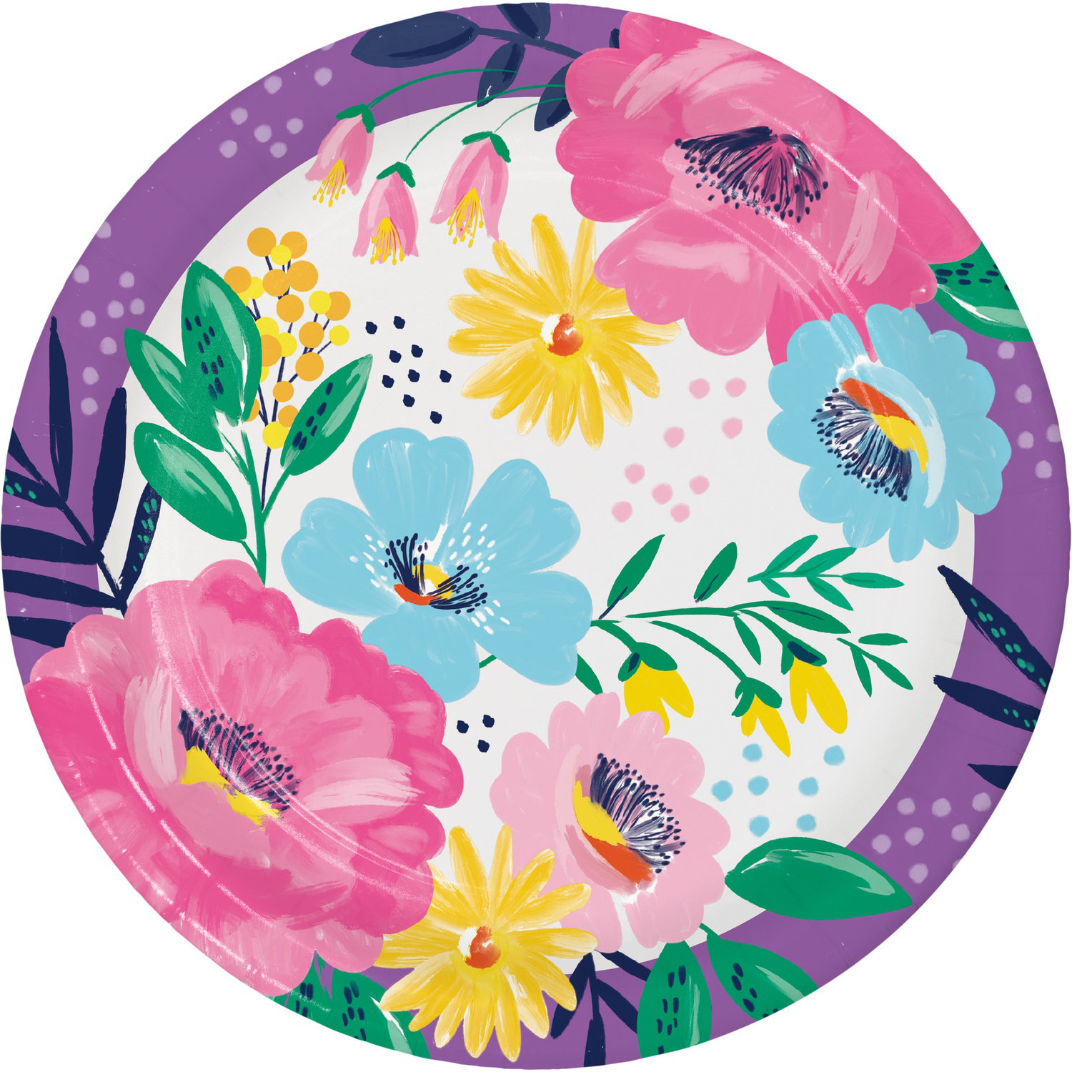 Creative Converting Fresh Florals Tableware Kit, Serves 8 | Wayfair