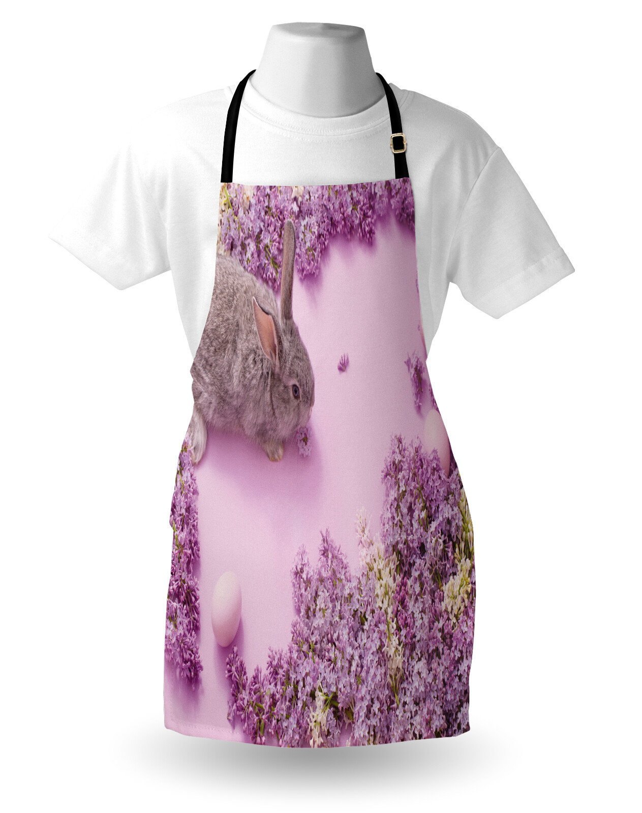 The Holiday Aisle® Easter Bunny Apron Unisex Rabbit Lilac Blossom Adult ...