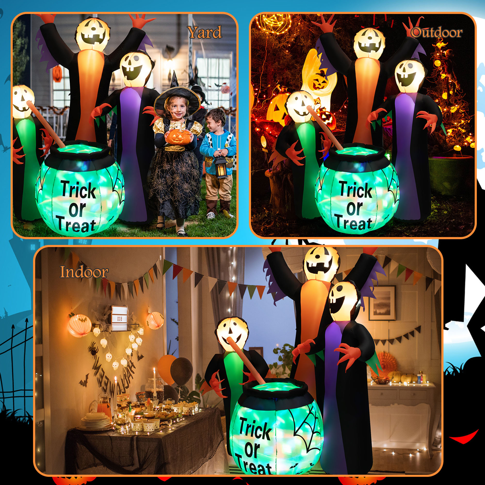 The Holiday Aisle® Halloween Witches Inflatable | Wayfair
