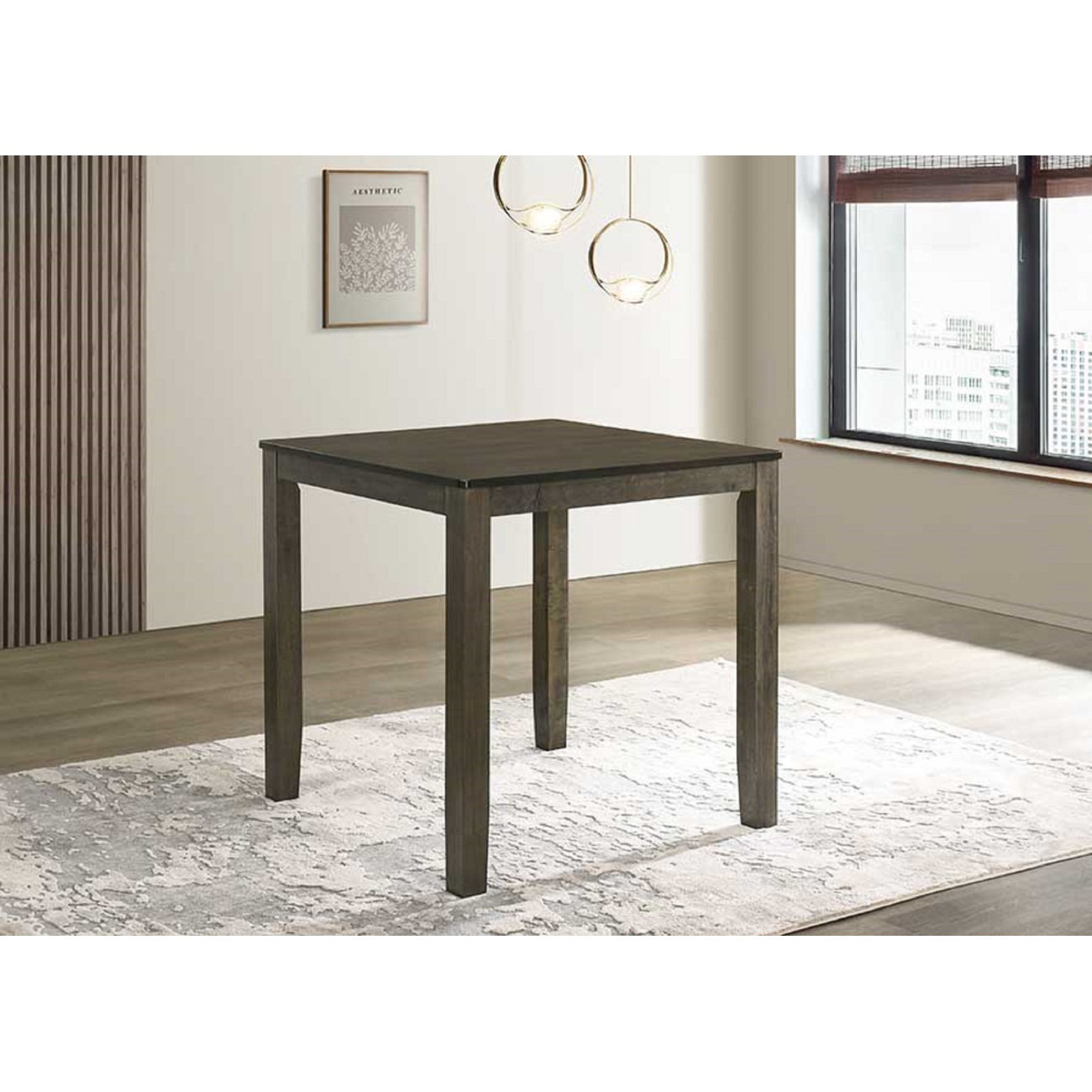 Lark Manor Modern 1Pc Counter Height Grey Colour Square Shape Table ...