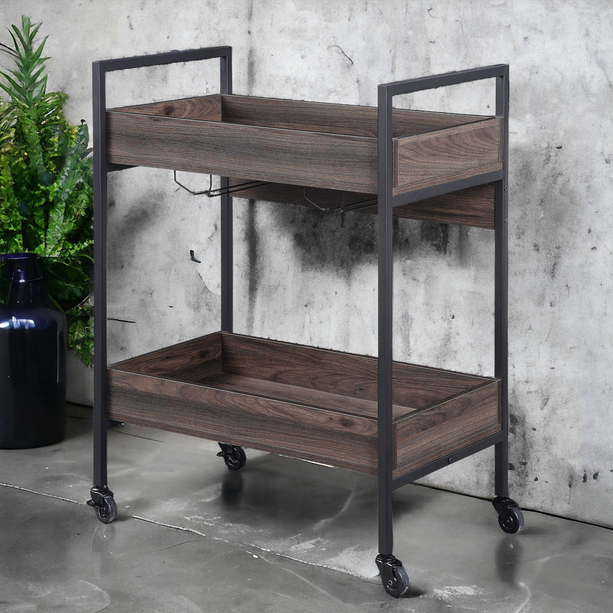 17 Stories Jerrick Mid-Century Liquor Cabinet | Wayfair