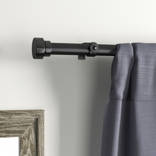 17 Stories Jarrod Cast Iron Adjustable Single Curtain Rod & Reviews ...
