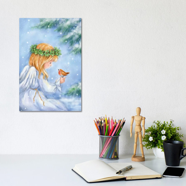 The Seasonal Aisle Angel And Robin by MAKIKO - Wrapped Canvas Print ...