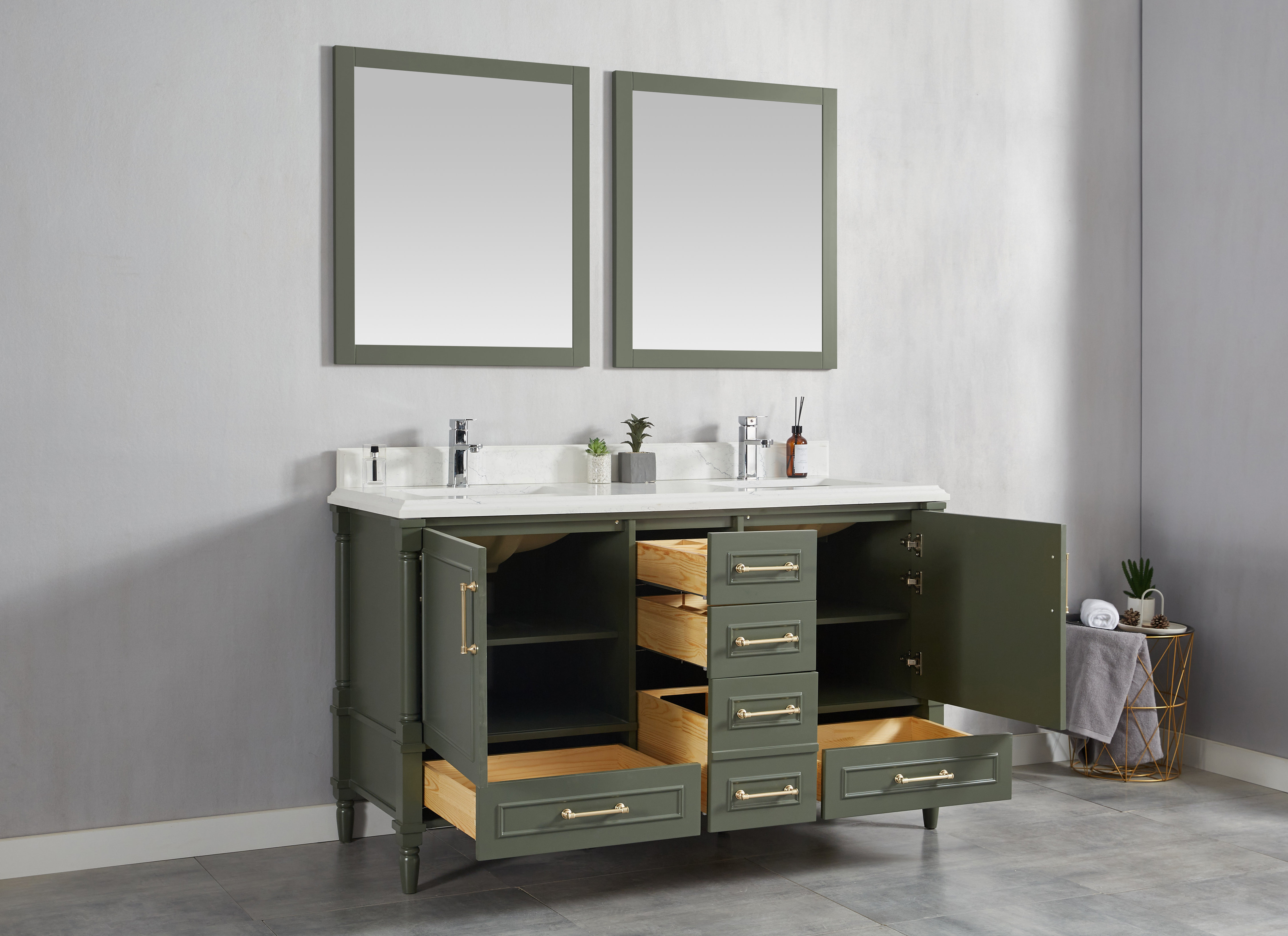 Mercer41 Ensemble de meuble-lavabo double 60 po Flavell - Wayfair Canada