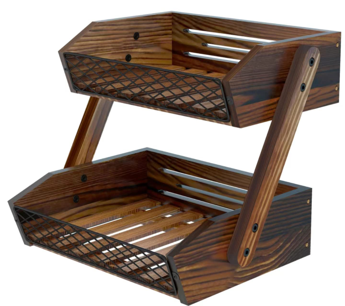 Loon Peak® Fruit Basket For Kitchen, 2 Tier Fruit Bowl,Kitchen Counter ...