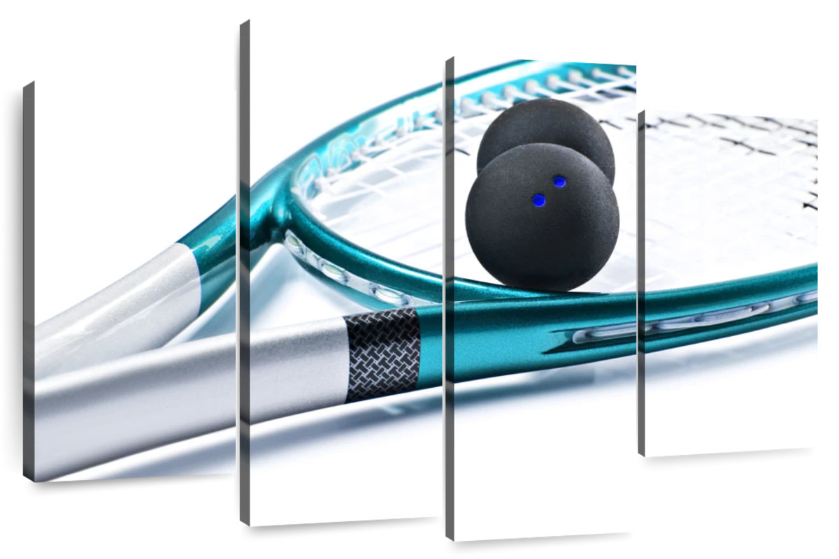 Ebern Designs Sireci Balls On Blue Squash Racket | Wayfair