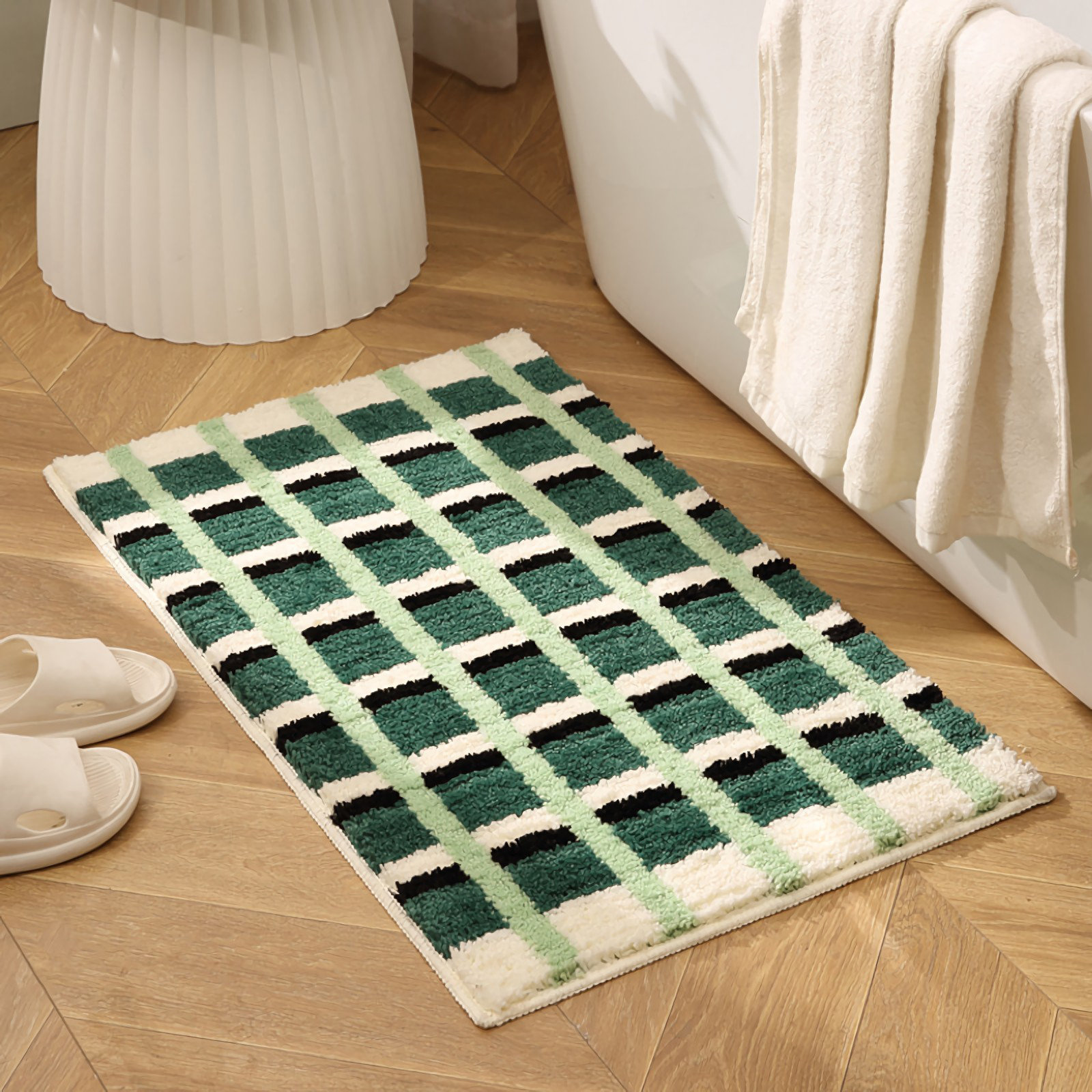 Hokku Designs Soft Absorbent Bathroom Rug, Non-Slip Water-Absorbing ...