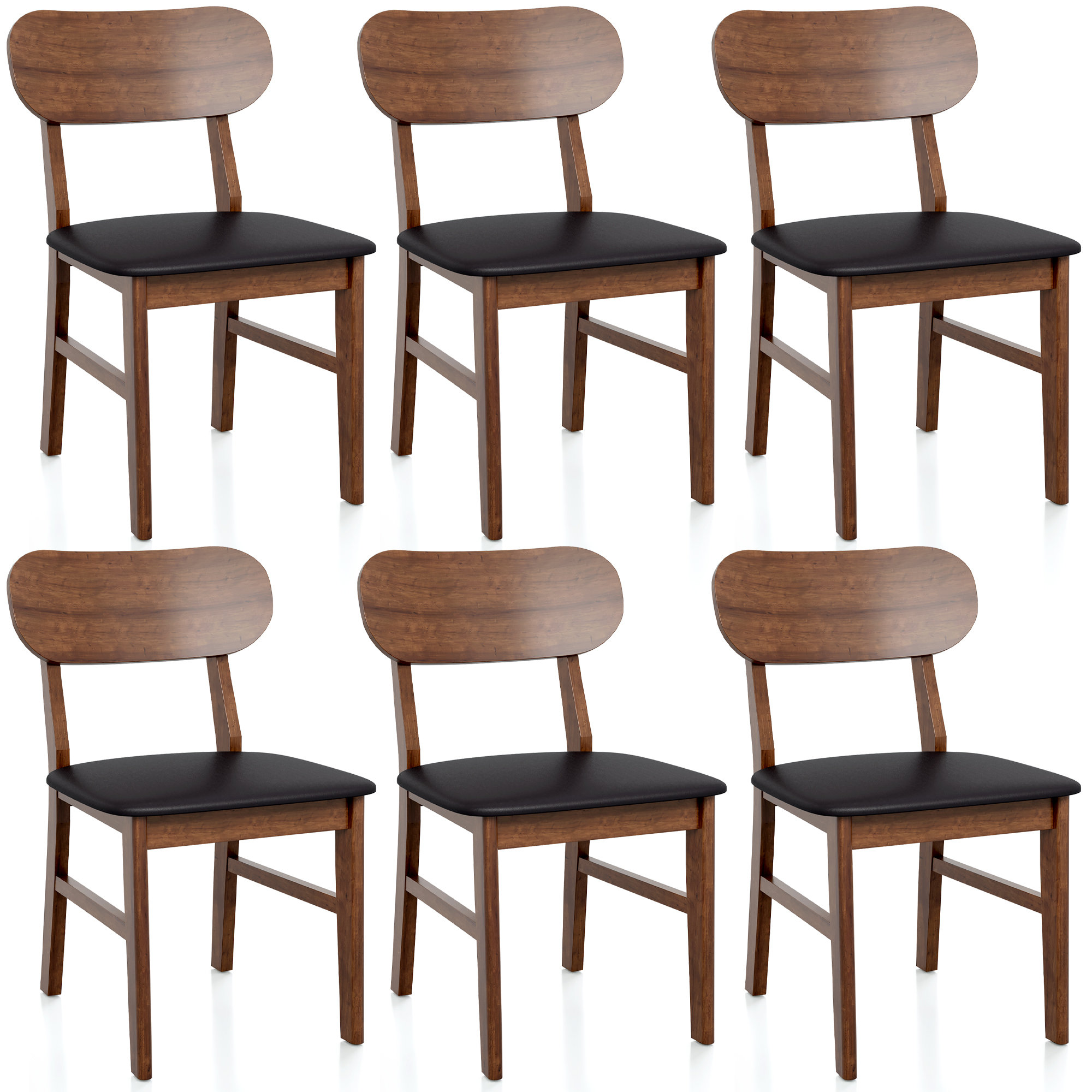 George Oliver Englehart Rubber Wood Dining Chairs Set Of 6 - Wayfair Canada