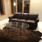 Lark Manor Ellard Genuine Leather Rolled Arm Sofa & Reviews | Wayfair