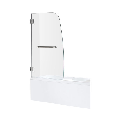 ANZZI Vensea 31.5" W x 58" H Hinged Frameless Tub Door with Tsunami ...