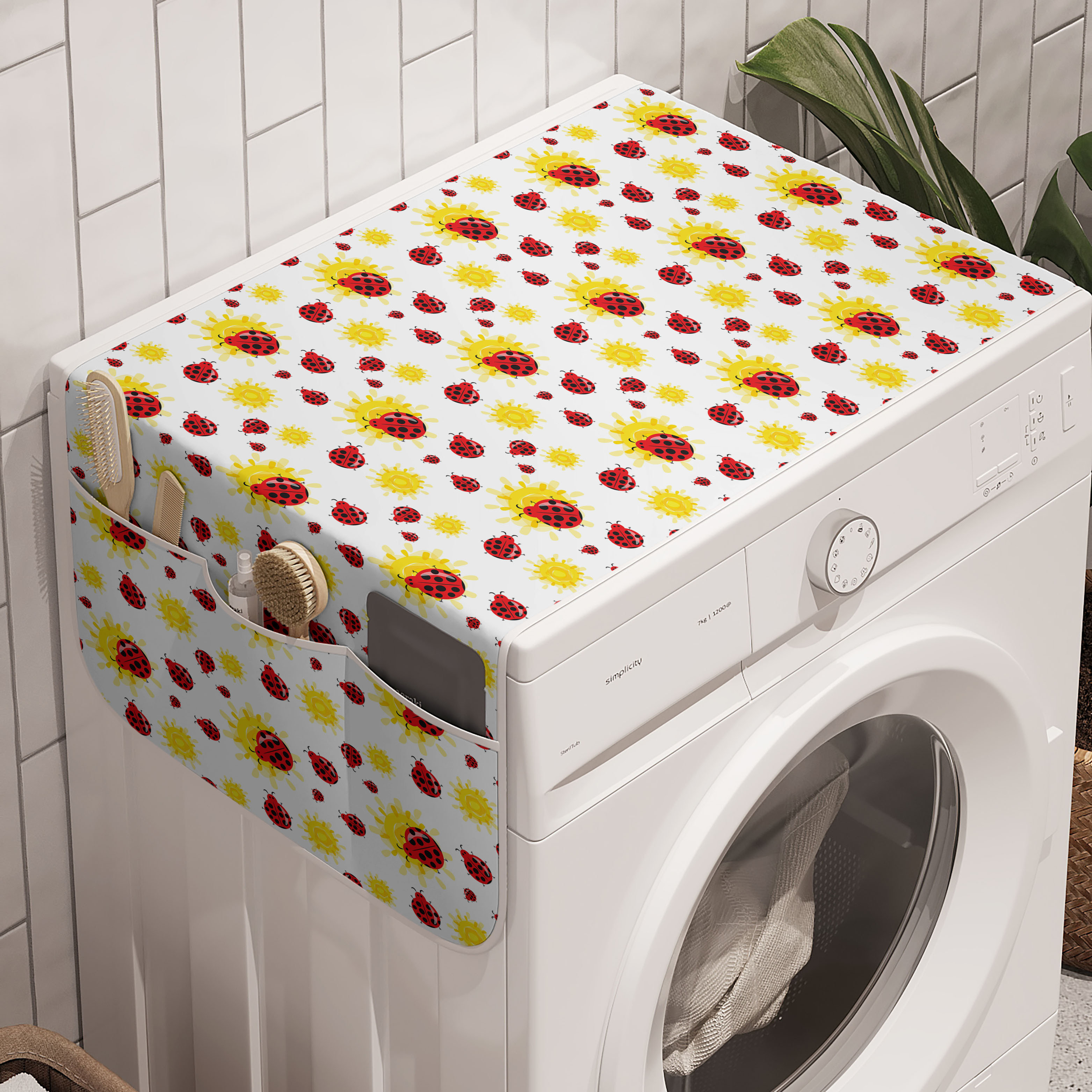 East Urban Home Ladybugs Washing Machine Organizer Pack of 2 47" x 18.5 ...