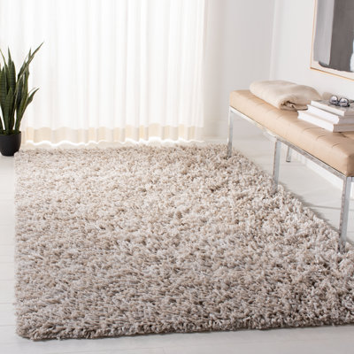 Wrought Studio Plumlee Shag Hand Loomed Performance Solid Color Rug ...