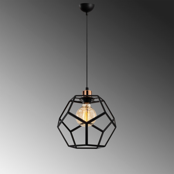 East Urban Home 1 - Light Black Unique/Statement Pendant | Wayfair