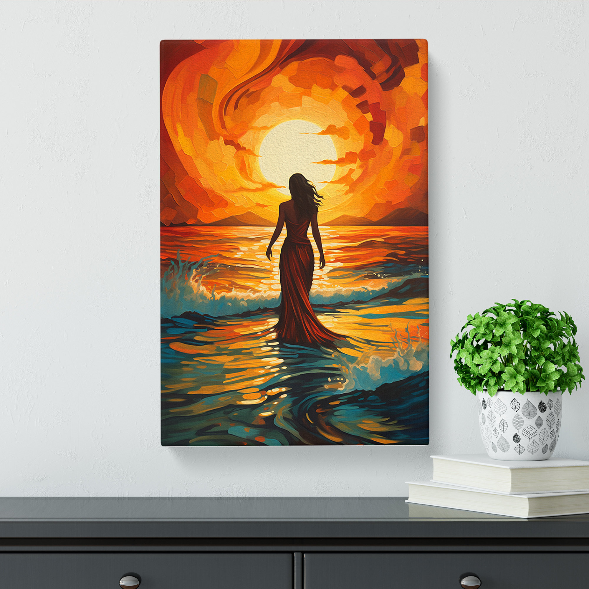 House of Hampton Art Deco Sunset Action Painting | Wayfair.ie