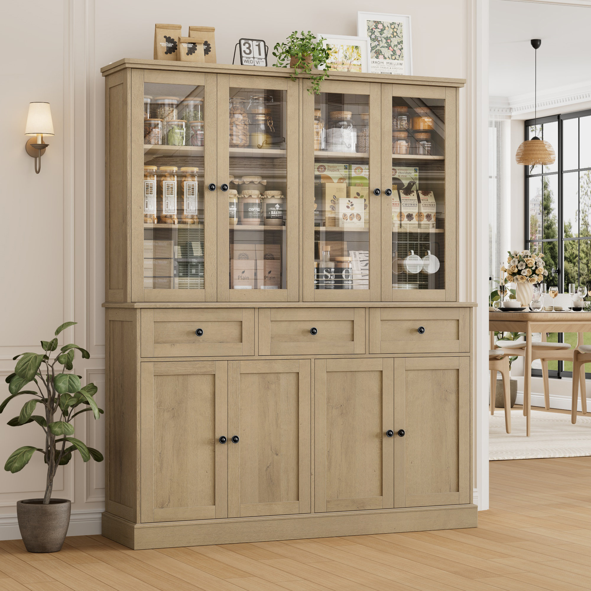 Wade Logan® Ayni 3 Drawers Pantry & Reviews | Wayfair