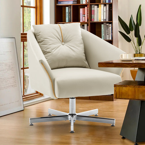 Latitude Run® Faux Leather Swivel Accent Chairs | Wayfair
