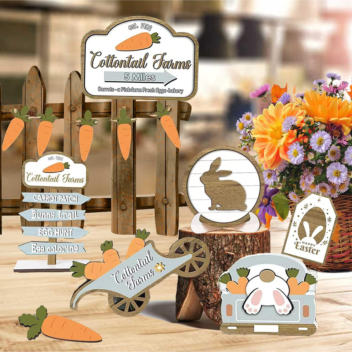 The Holiday Aisle® 12 Pieces Easter Carrot Signs Tiered Tray ...