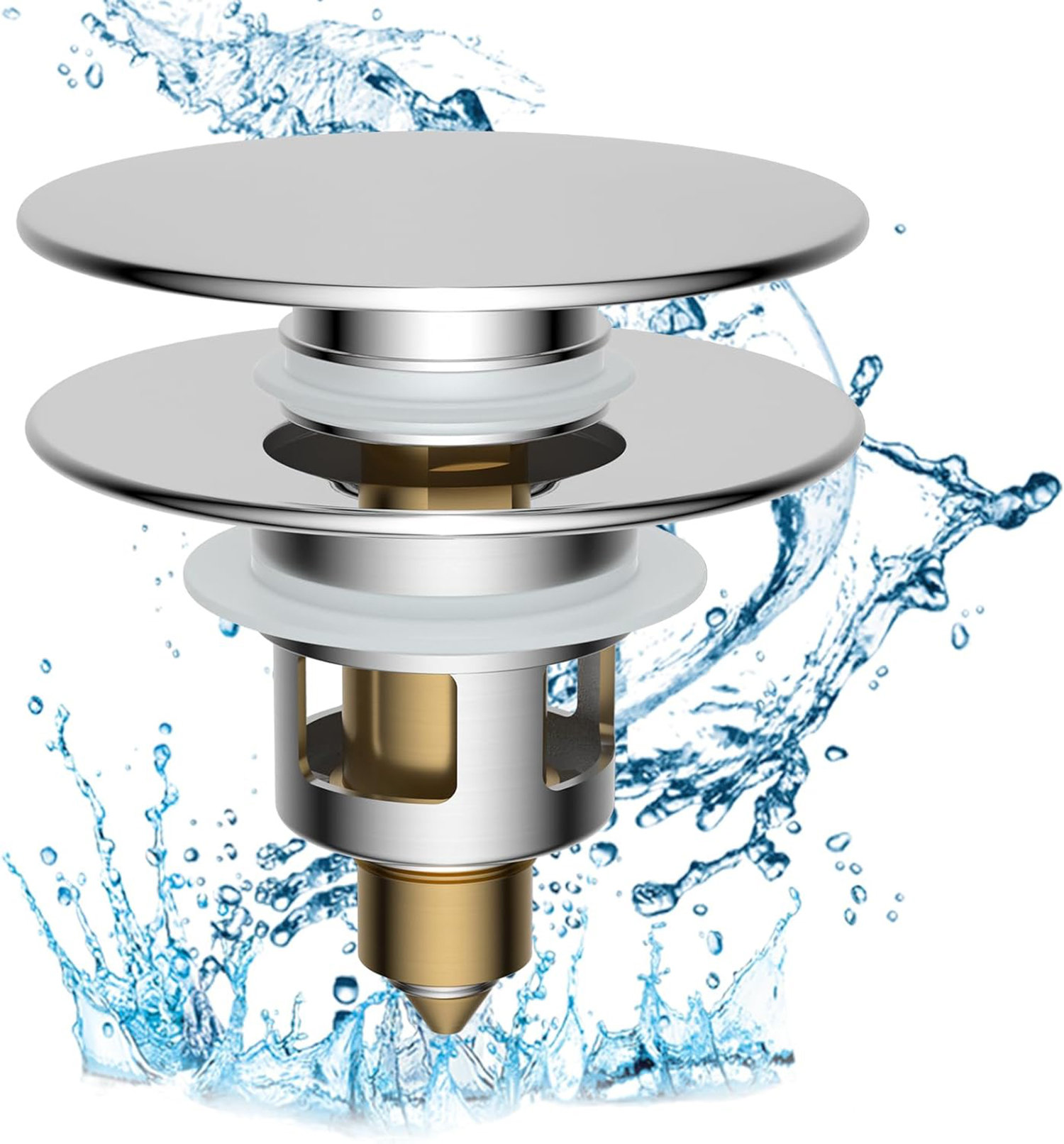 MD Nook Store Chrome 2-in-1 Pop-Up Sink Stopper – 4 O-Ring 99% ...