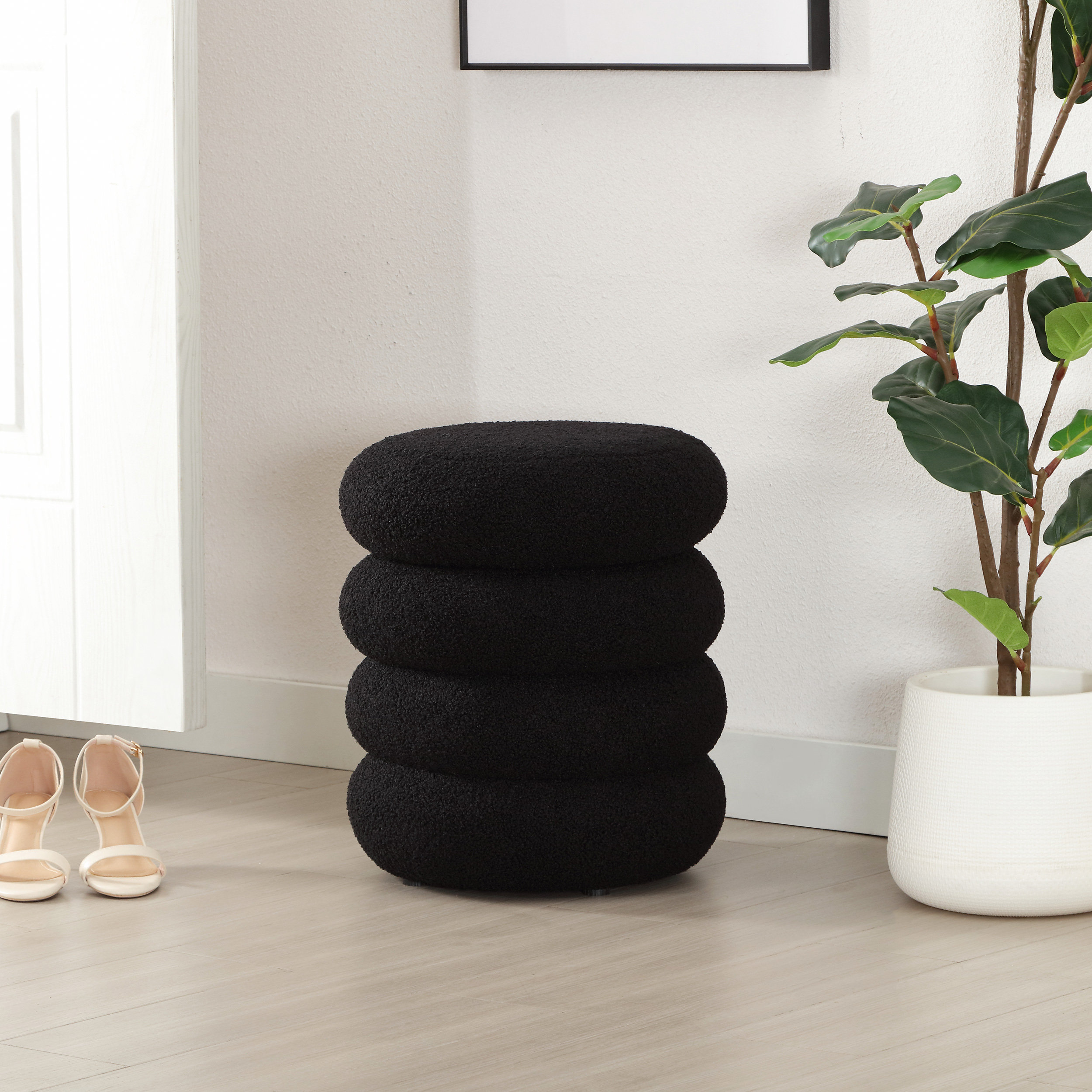 Wrought Studio Cokeley Boucle Storage Ottoman - Wayfair Canada