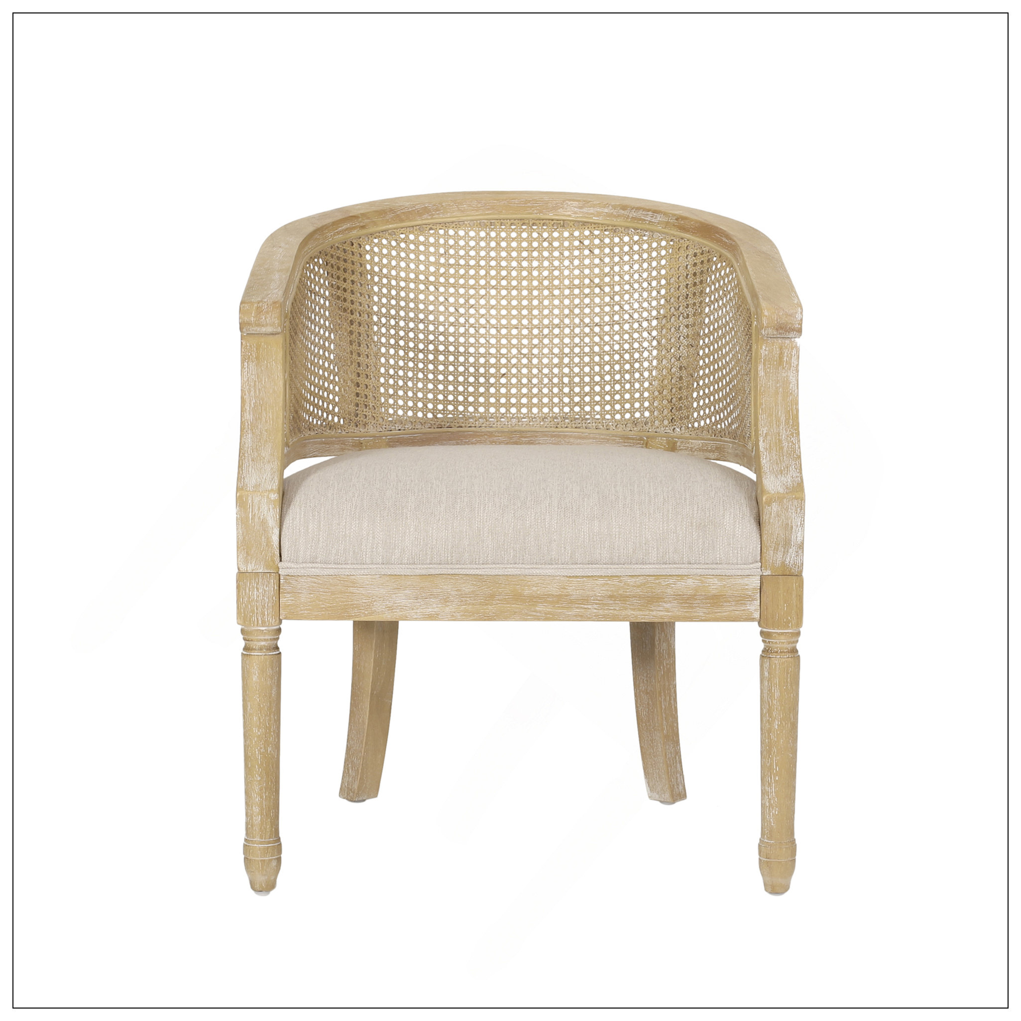 One Allium Way Charming French Country Style Accent Chair With Natural ...