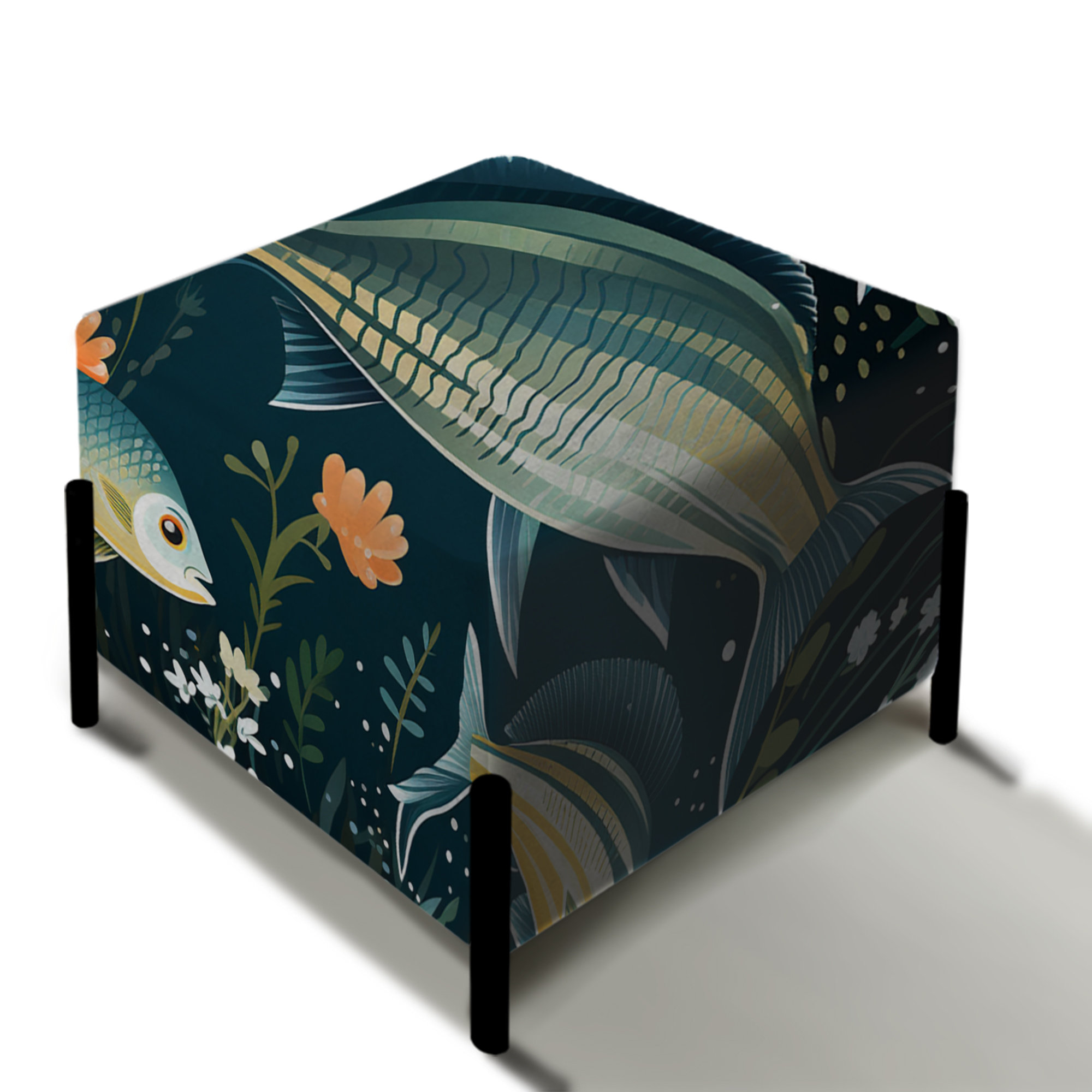 Design Art Coastal Zebra Fish Zenith Coastal Pattern - Coastal Square ...