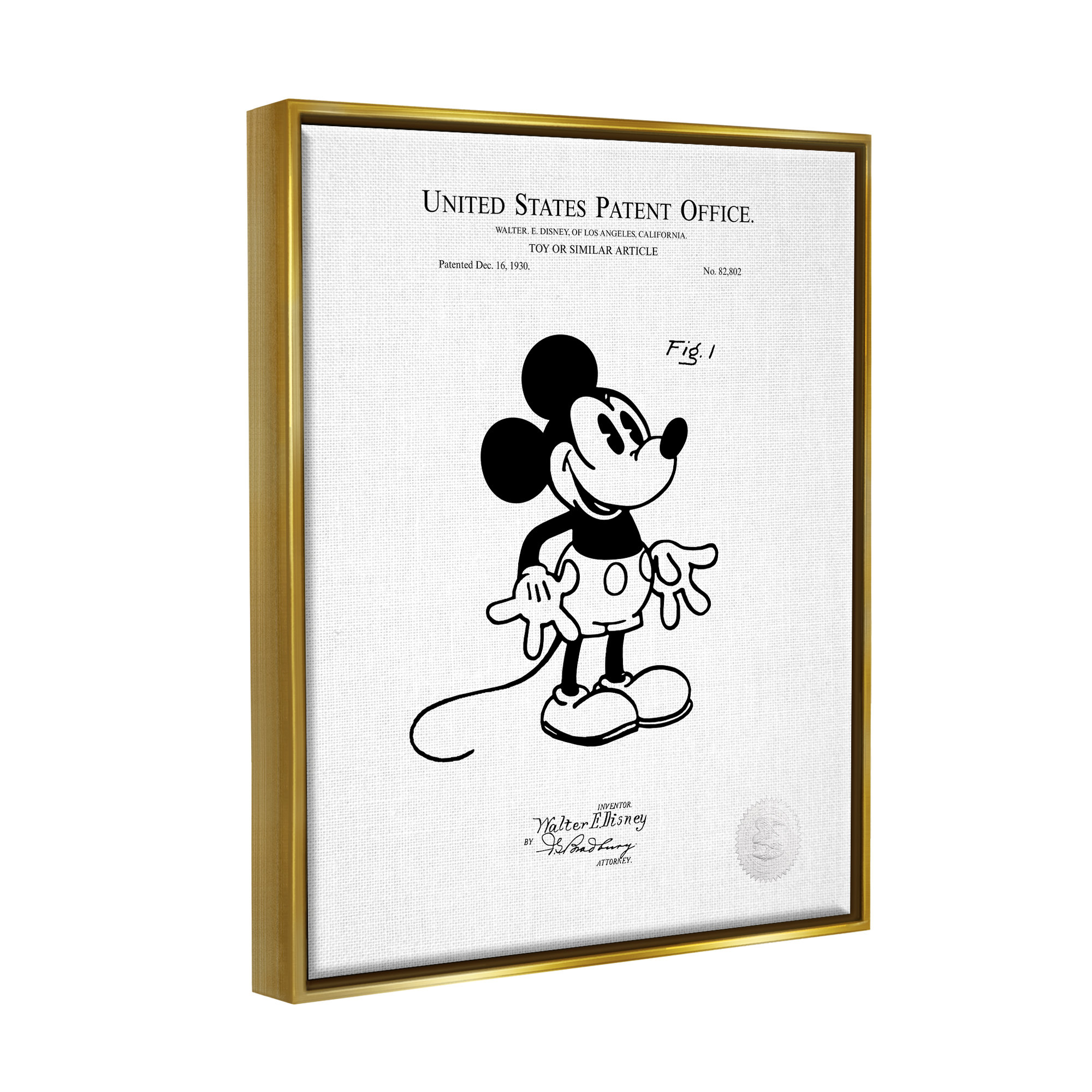 Stupell Industries Mouse Character Toy Diagram Floating Canvas Wall Art ...