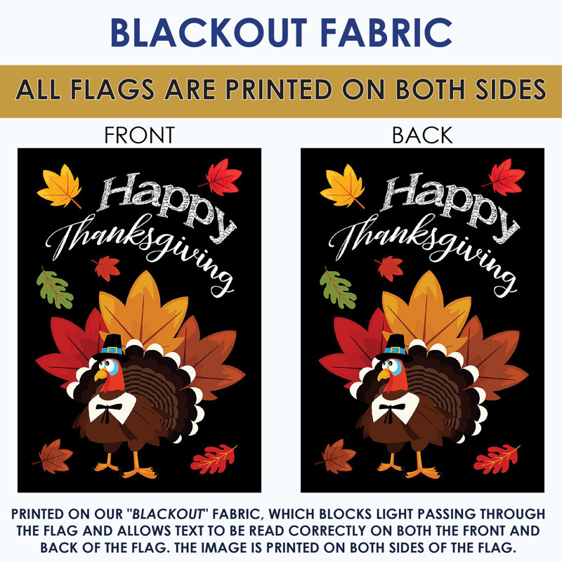 Toland Home Garden Toland Pilgrim Turkey Inch Thanksgiving Flag Fall ...