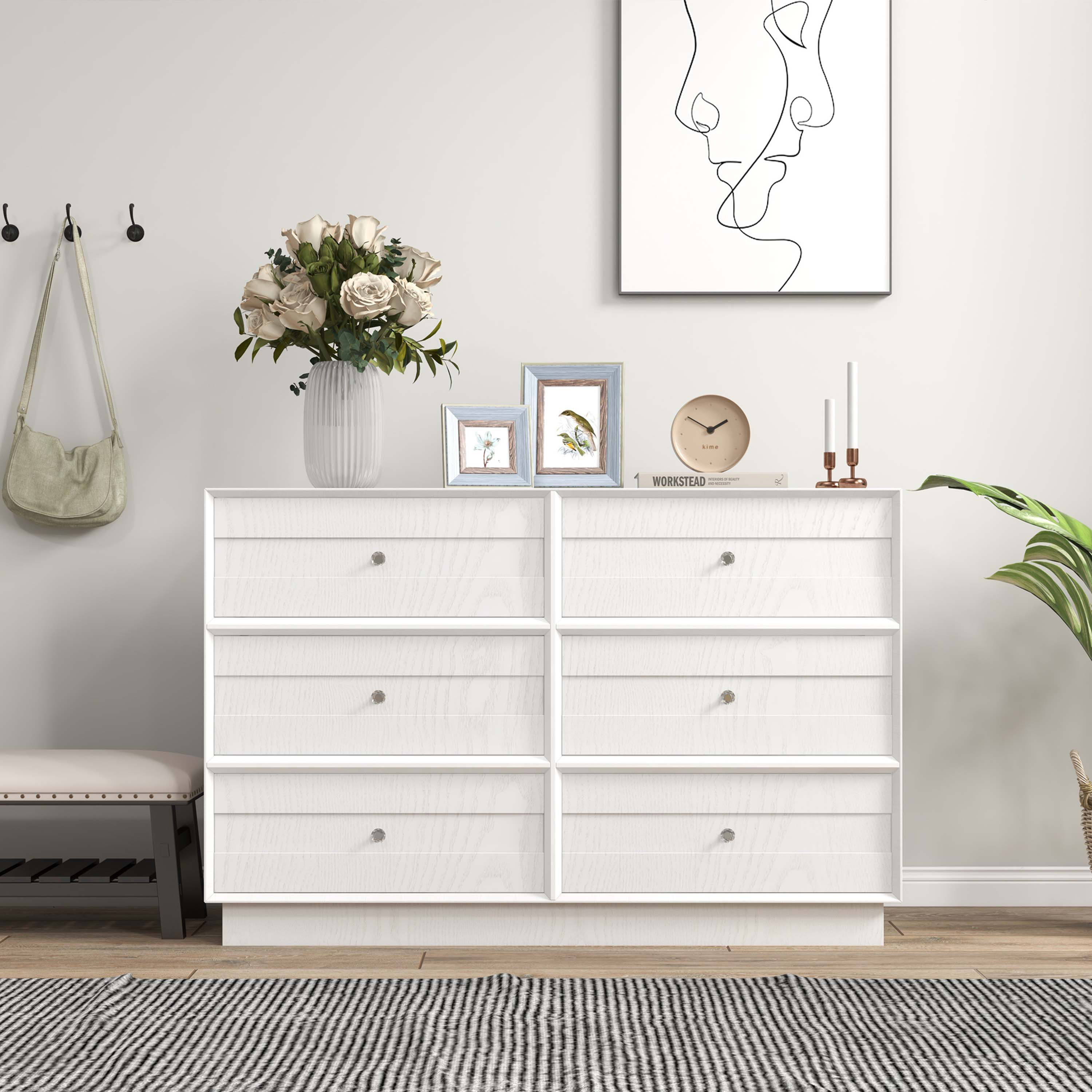 Hokku Designs 6 Drawer Dresser, Closet Dressers Chest Of Drawers With ...