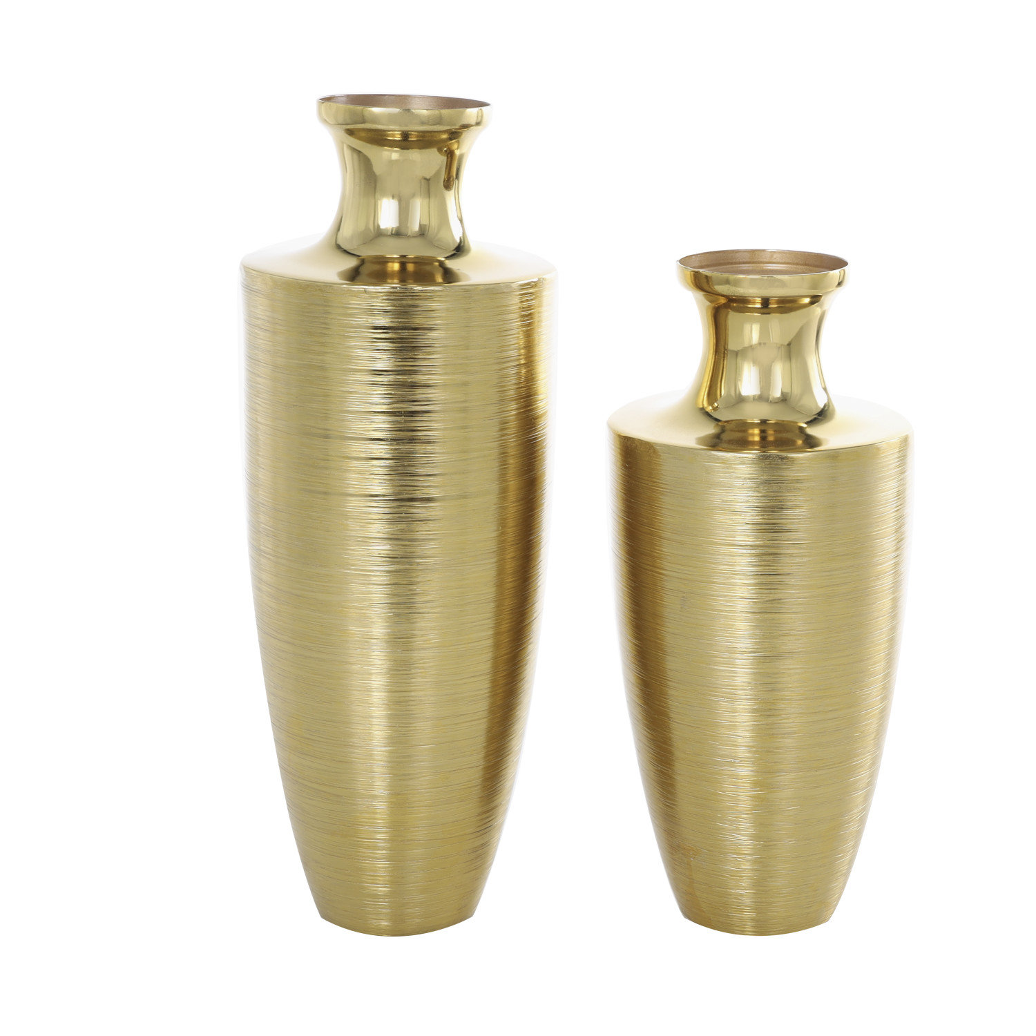 Mercer41 Miktat Aluminum Metal Brushed Textured Decorative Gold Vase ...