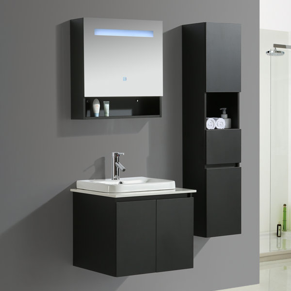 Metro Lane Gefion 800mm Wall Hung Single Vanity Unit | Wayfair.ie
