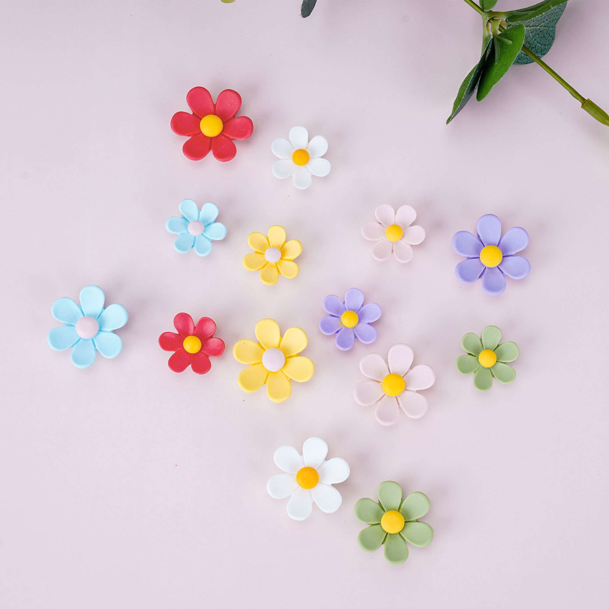 Gustave 14 Pack 3D Flower Fridge Magnets Cute Colourful Small ...