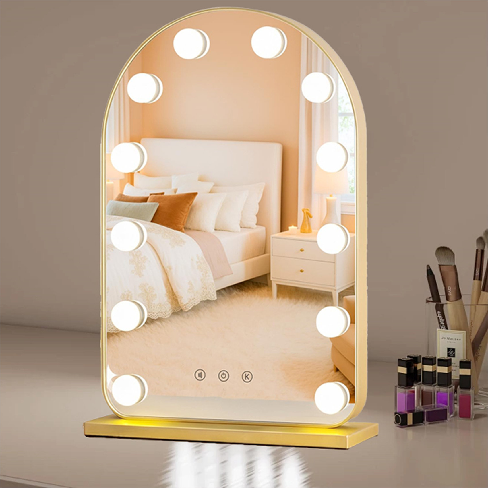Latitude Run® Professional Vanity Mirror With LED Lights & Touch ...