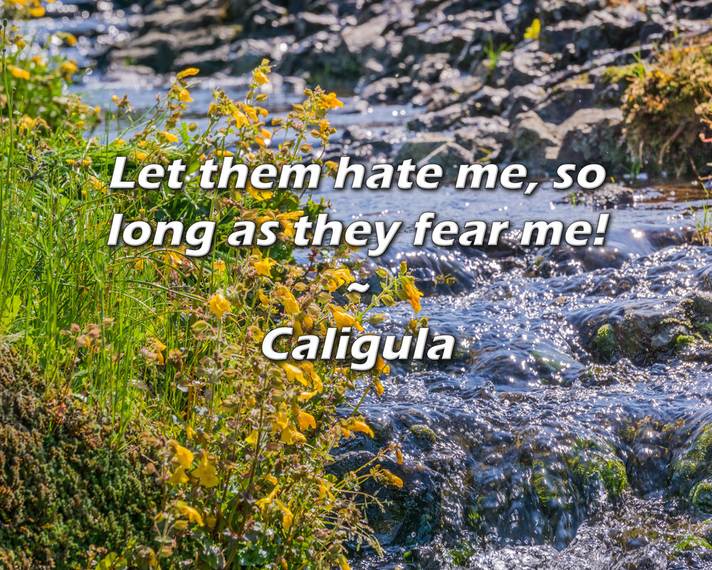 Latitude Run® Caligula Quote: Let them hate me, so long as they fear me ...