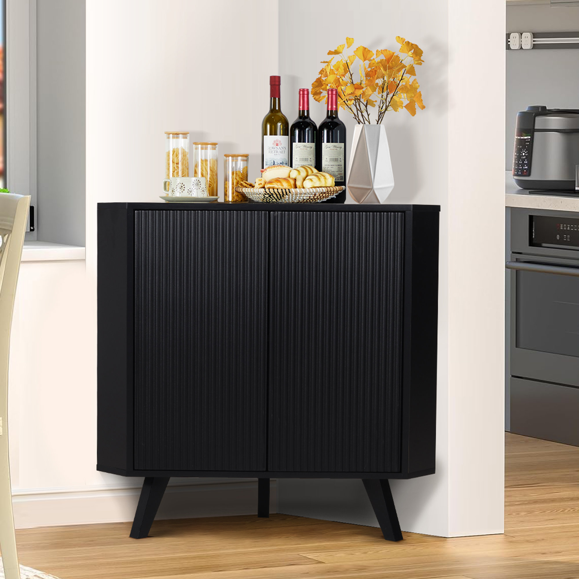 George Oliver Japria 2 Door Corner Accent Cabinet | Wayfair