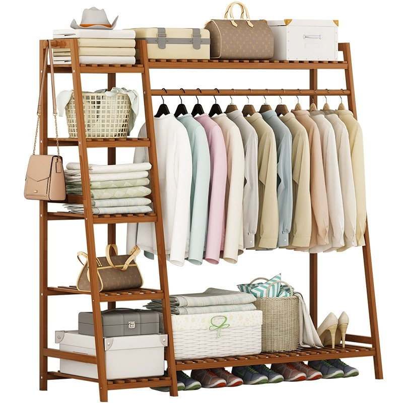 Lark Manor™ Bamboo Wood 51" W Clothes Rack Garment Rack with Tier ...