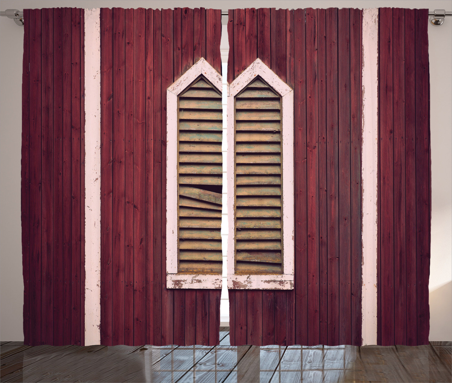 East Urban Home Shutters Semi-Sheer Rod Pocket Curtain Panels | Wayfair