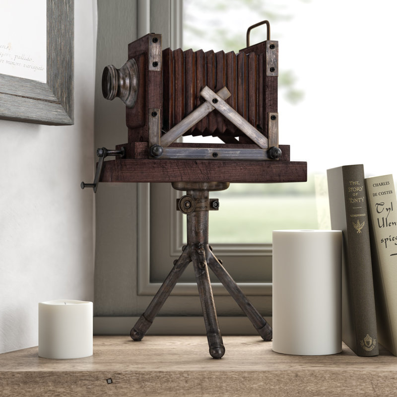 17 Stories Wood Camera Film Decorative Brown Sculpture & Reviews | Wayfair